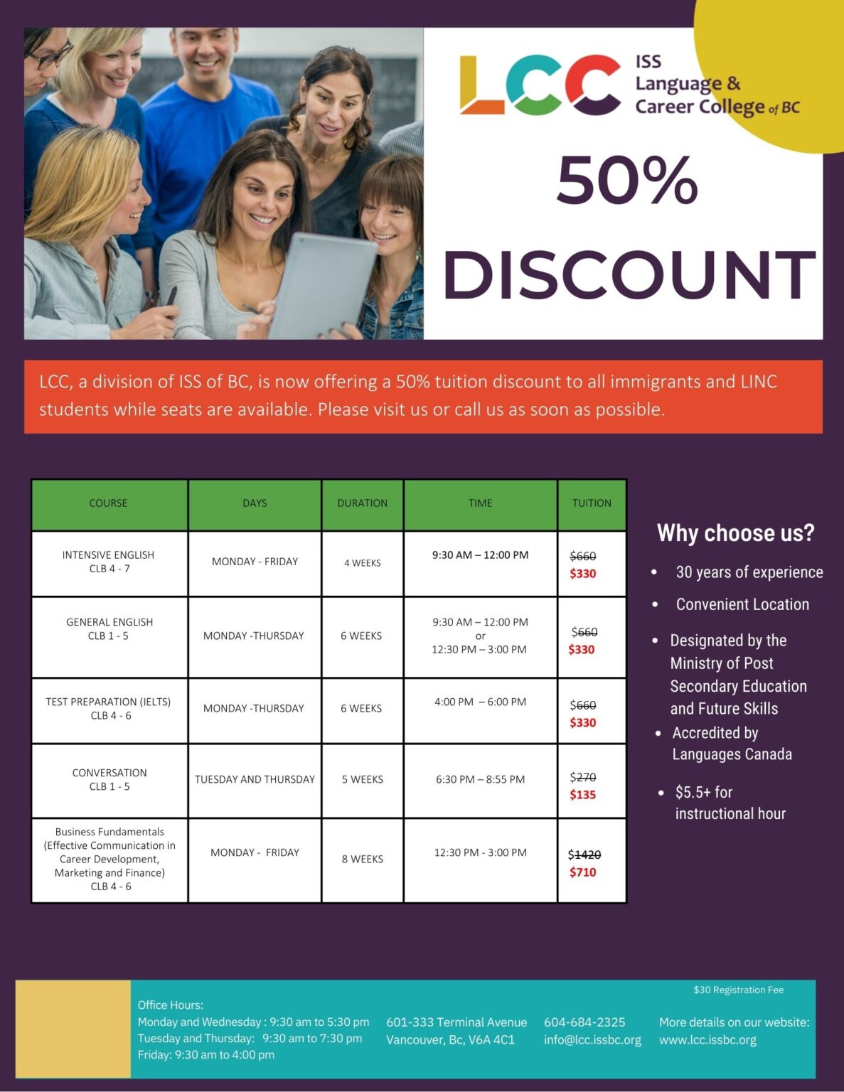 Immigrants and LINC students | LCC - ISS Language & Career College